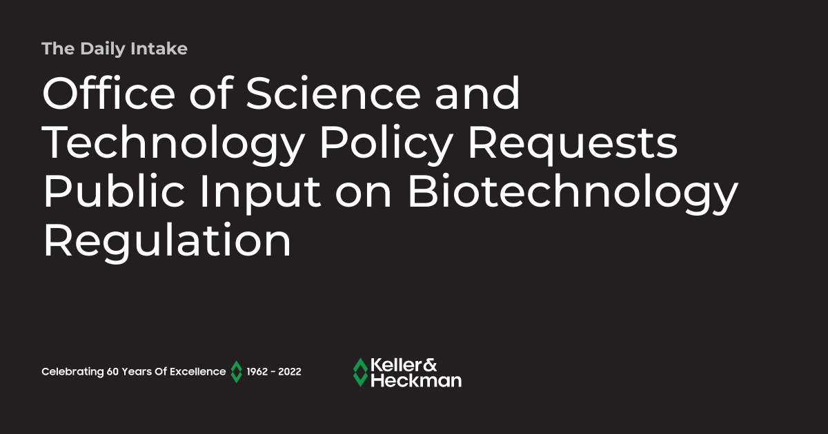 Office of Science and Technology Policy Requests Public Input on ...