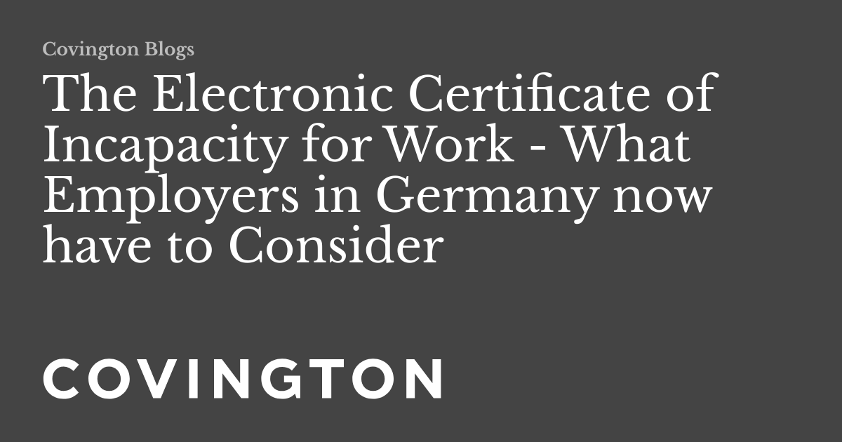 The Electronic Certificate of Incapacity for Work - What Employers in ...