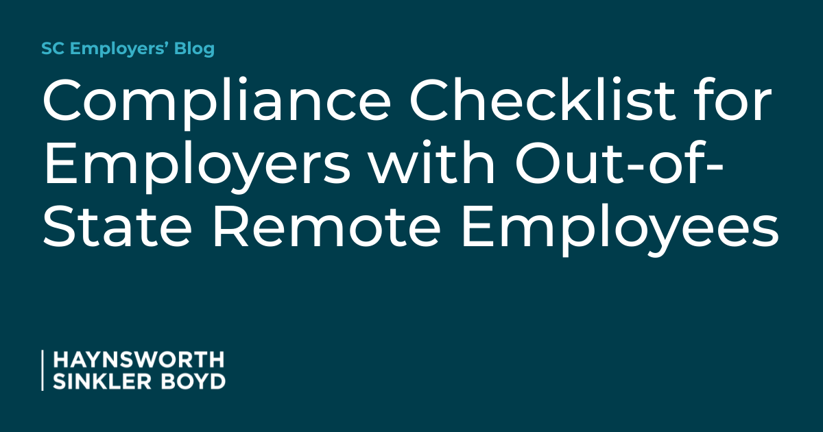 Compliance Checklist for Employers with Out-of-State Remote Employees ...
