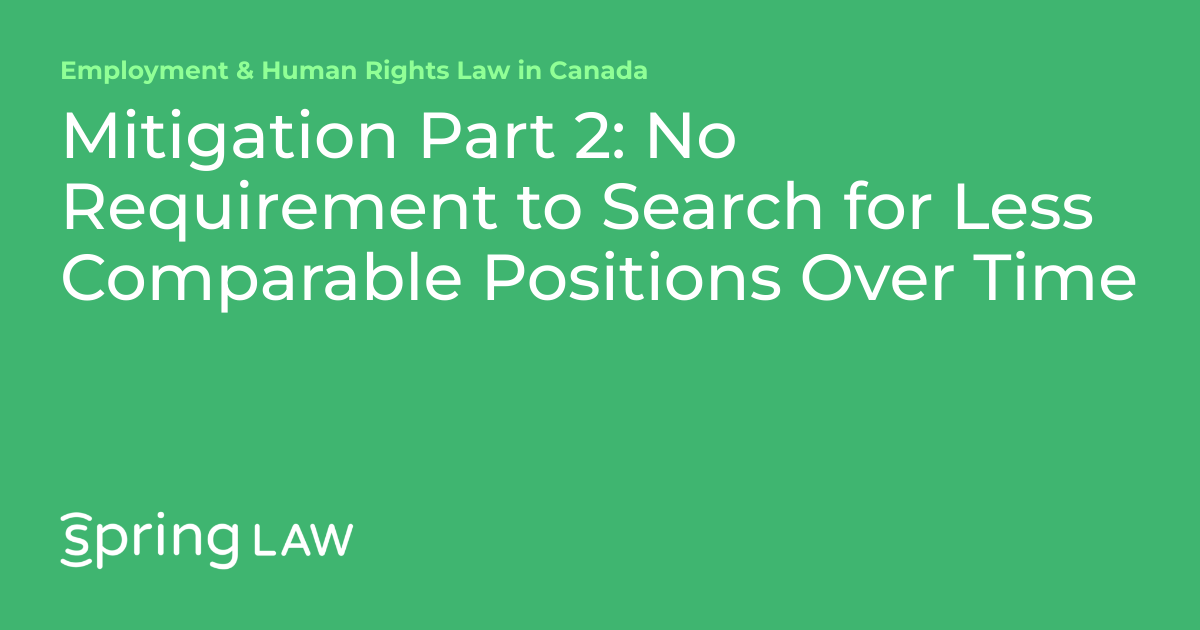 Mitigation Part 2: No Requirement to Search for Less Comparable ...