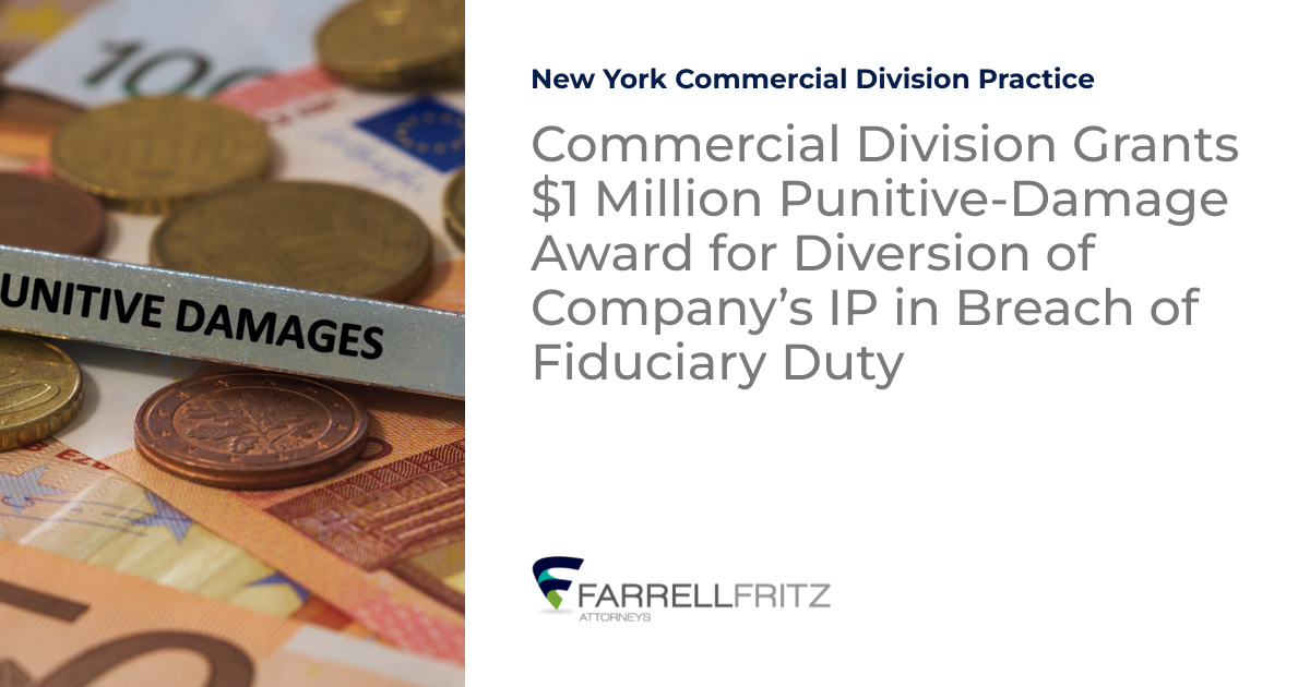 Commercial Division Grants $1 Million Punitive-Damage Award for ...