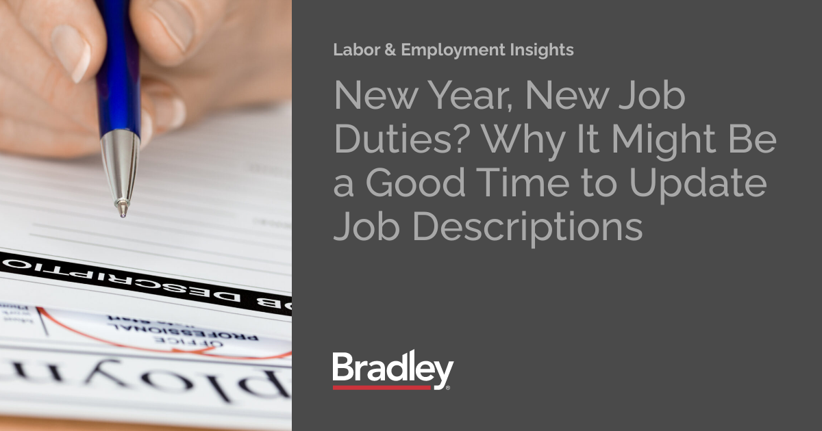 New Year, New Job Duties? Why It Might Be a Good Time to Update Job ...