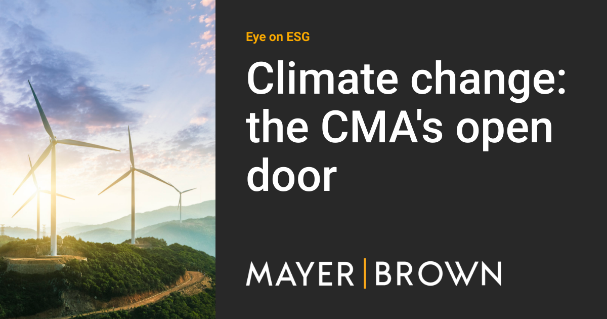 Climate change: the CMA's open door | Eye on ESG