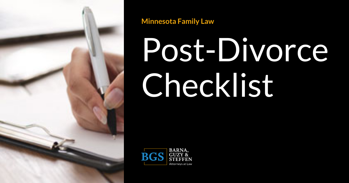 Post-Divorce Checklist | Brown Law Offices