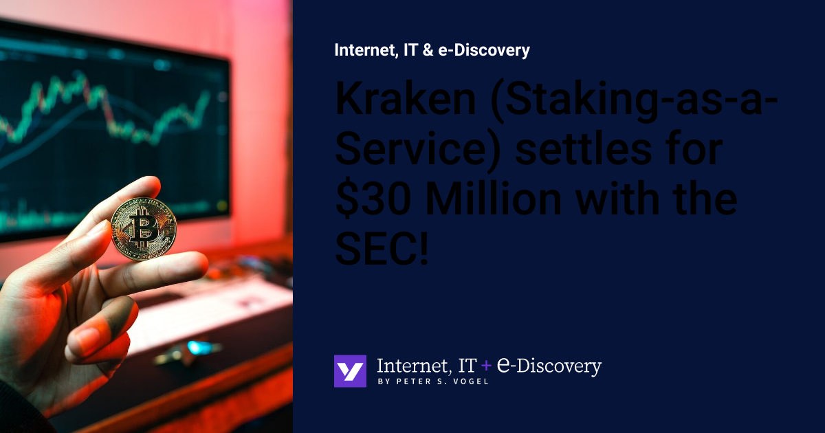 Kraken (Staking-as-a-Service) settles for $30 Million with the SEC ...