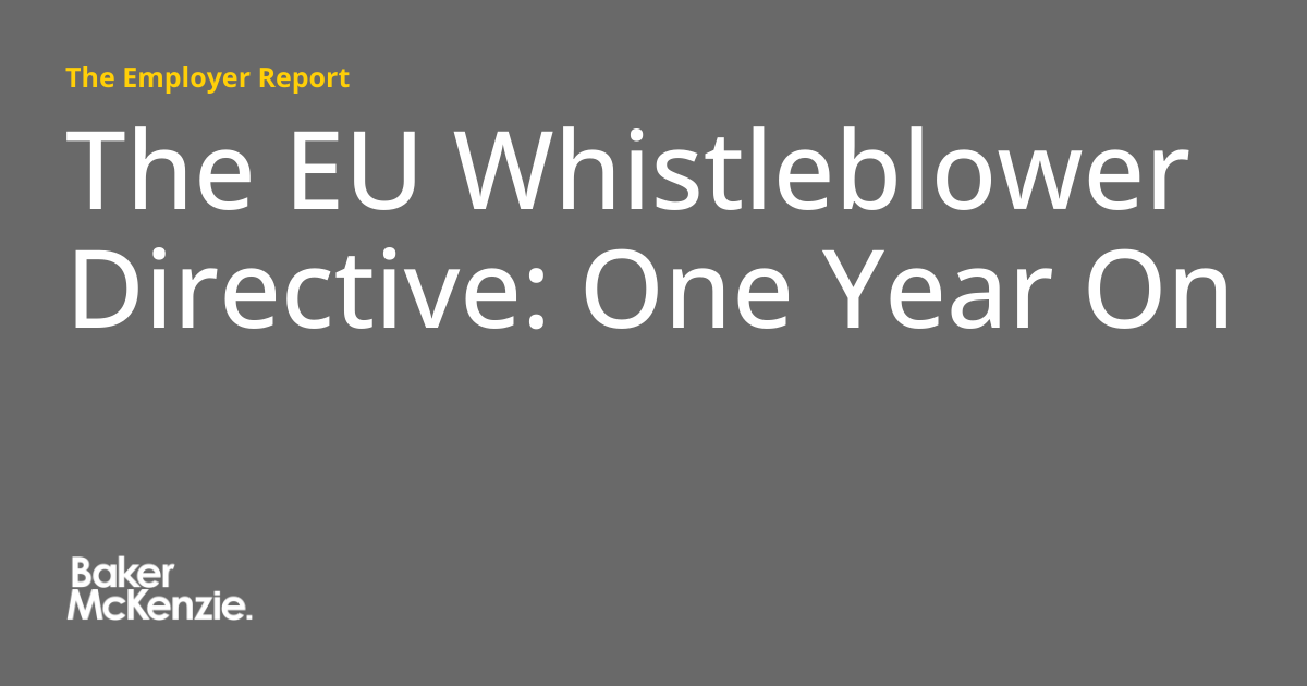The EU Whistleblower Directive: One Year On | The Employer Report