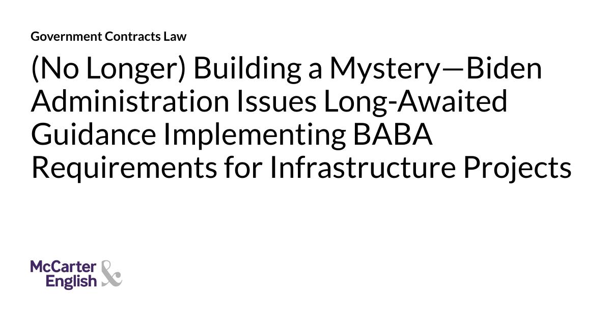 (No Longer) Building a Mystery—Biden Administration Issues Long-Awaited ...