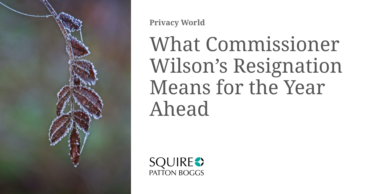 What Commissioner Wilson’s Resignation Means for the Year Ahead ...