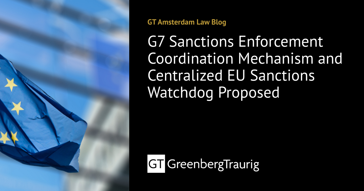 G7 Sanctions Enforcement Coordination Mechanism and Centralized EU ...