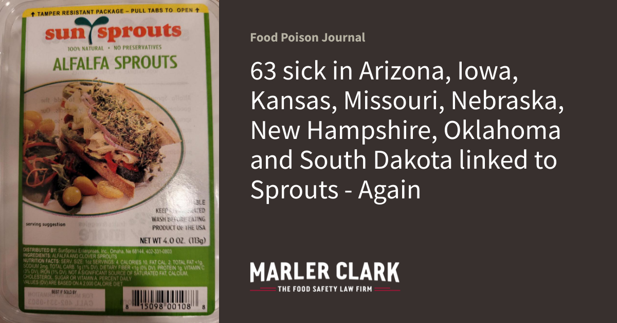 63 sick in Arizona, Iowa, Kansas, Missouri, Nebraska, New Hampshire ...