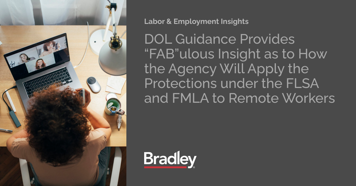 DOL Guidance Provides “FAB”ulous Insight as to How the Agency Will ...