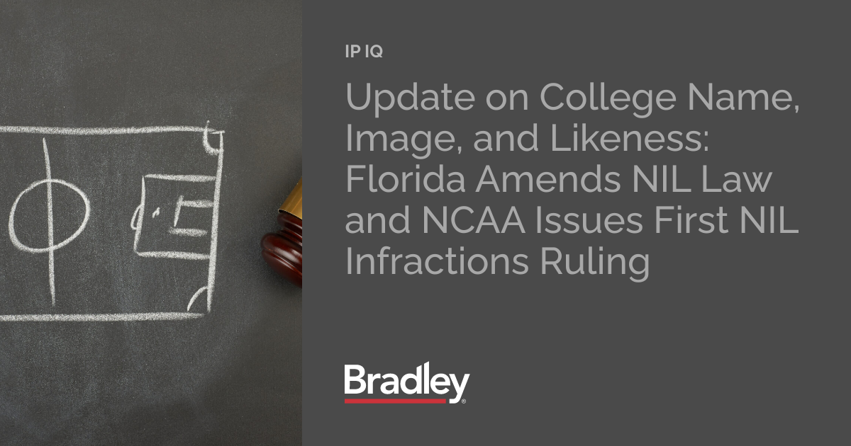 Update on College Name, Image, and Likeness: Florida Amends NIL Law and ...