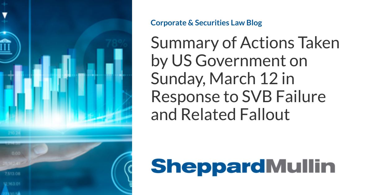 Summary of Actions Taken by US Government on Sunday, March 12 in ...