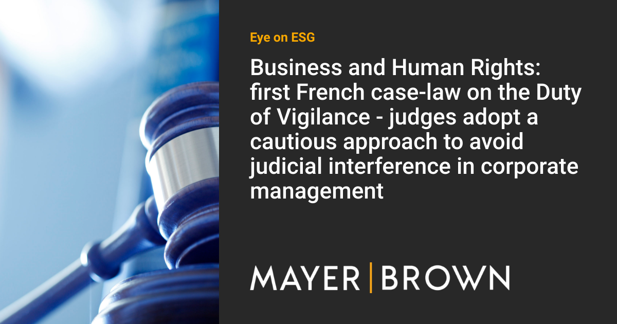 Business and Human Rights: first French case-law on the Duty of ...
