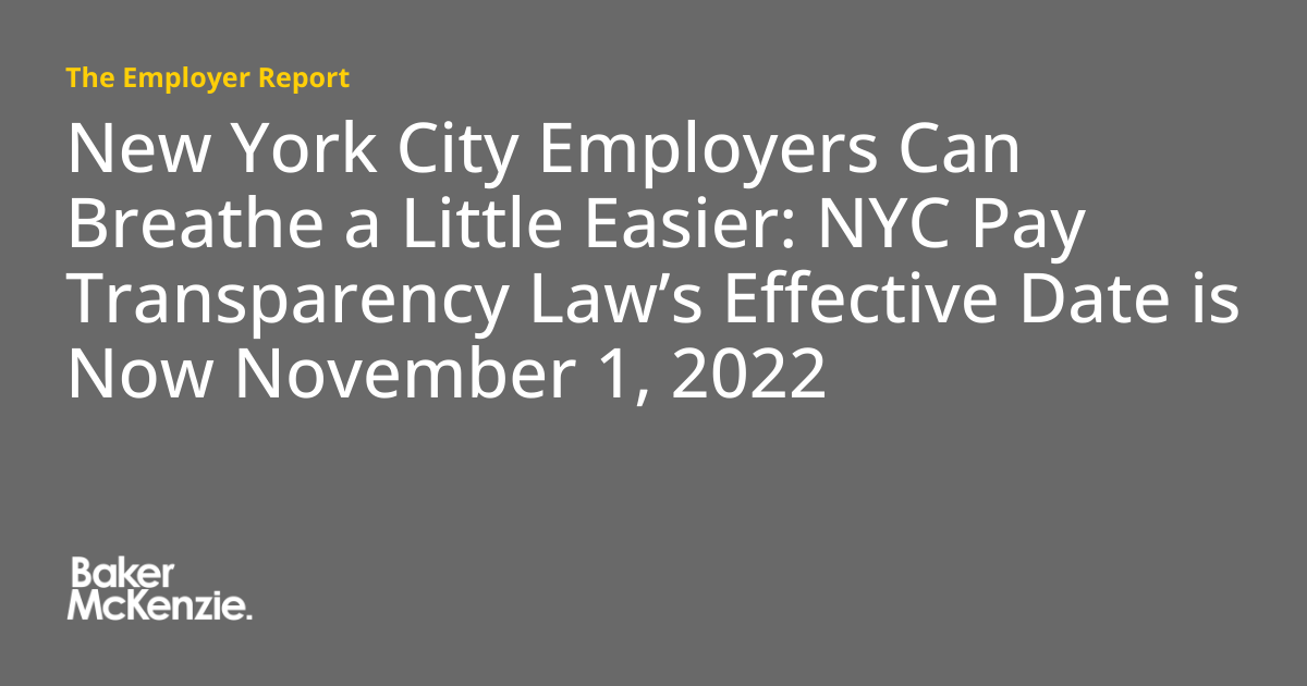 New York City Employers Can Breathe a Little Easier: NYC Pay ...