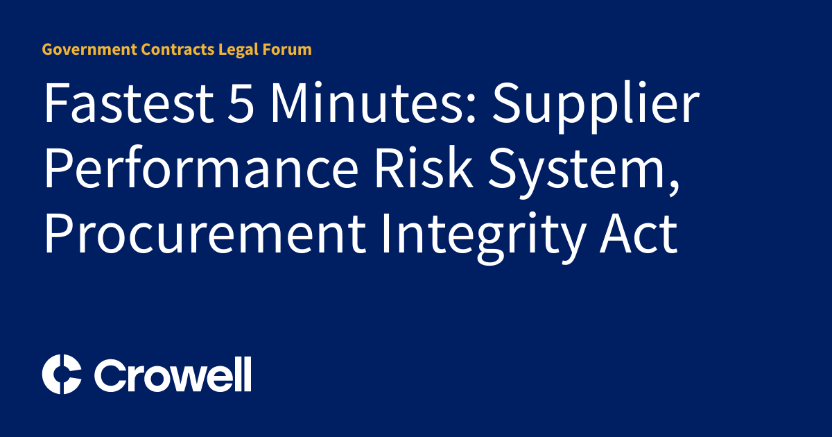 Fastest 5 Minutes: Supplier Performance Risk System, Procurement ...