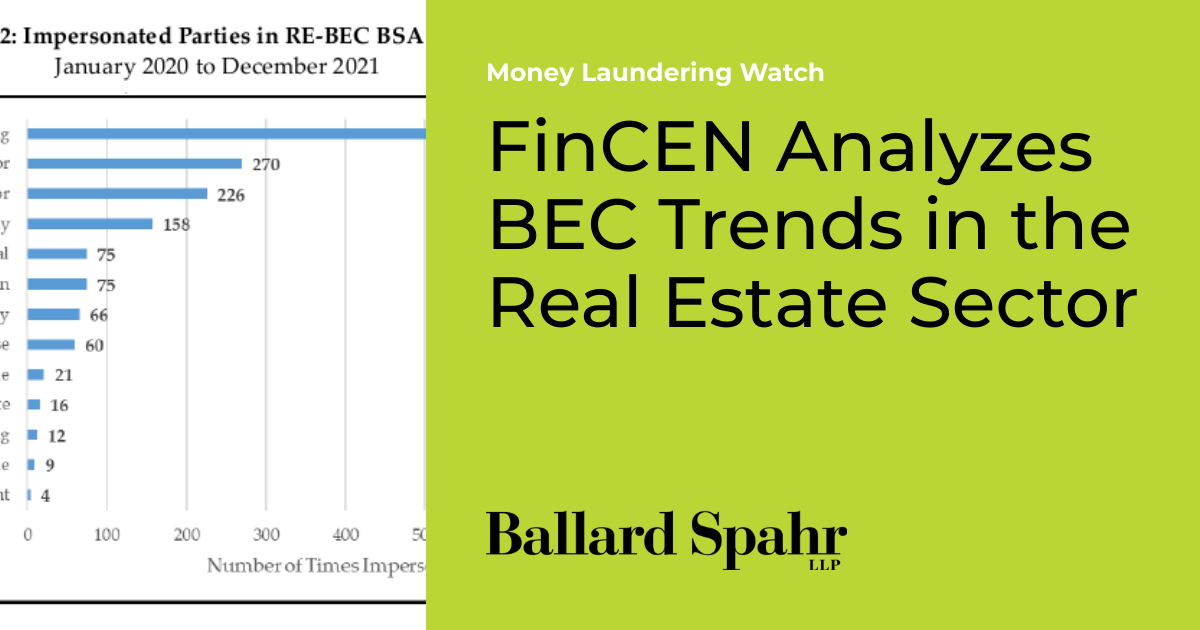 FinCEN Analyzes BEC Trends in the Real Estate Sector | Money Laundering ...