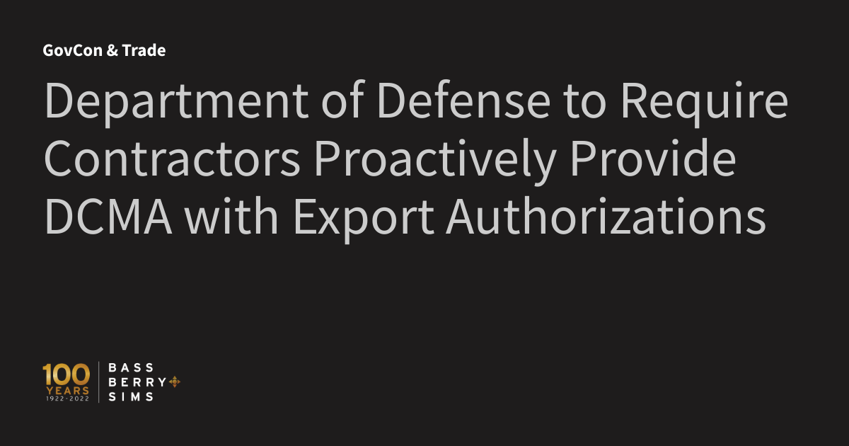 Department of Defense to Require Contractors Proactively Provide DCMA ...