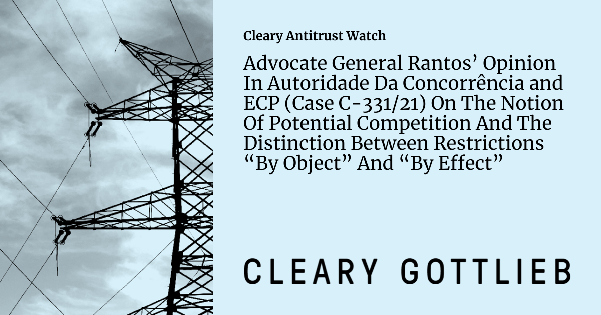 Advocate General Rantos’ Opinion In Autoridade Da Concorrência and ECP ...