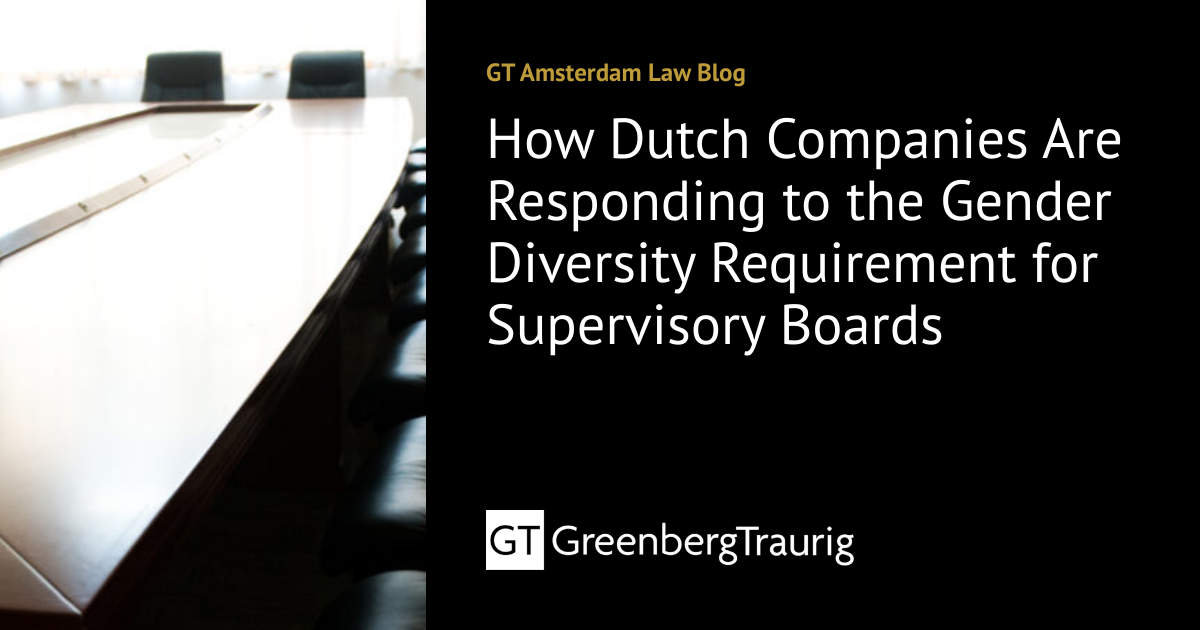 How Dutch Companies Are Responding to the Gender Diversity Requirement ...