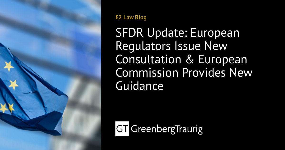 SFDR Update: European Regulators Issue New Consultation & European ...