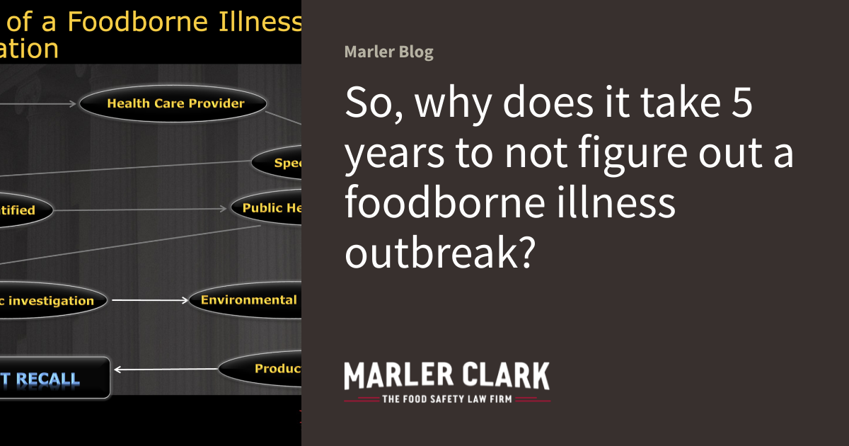 So, why does it take 5 years to not figure out a foodborne illness ...