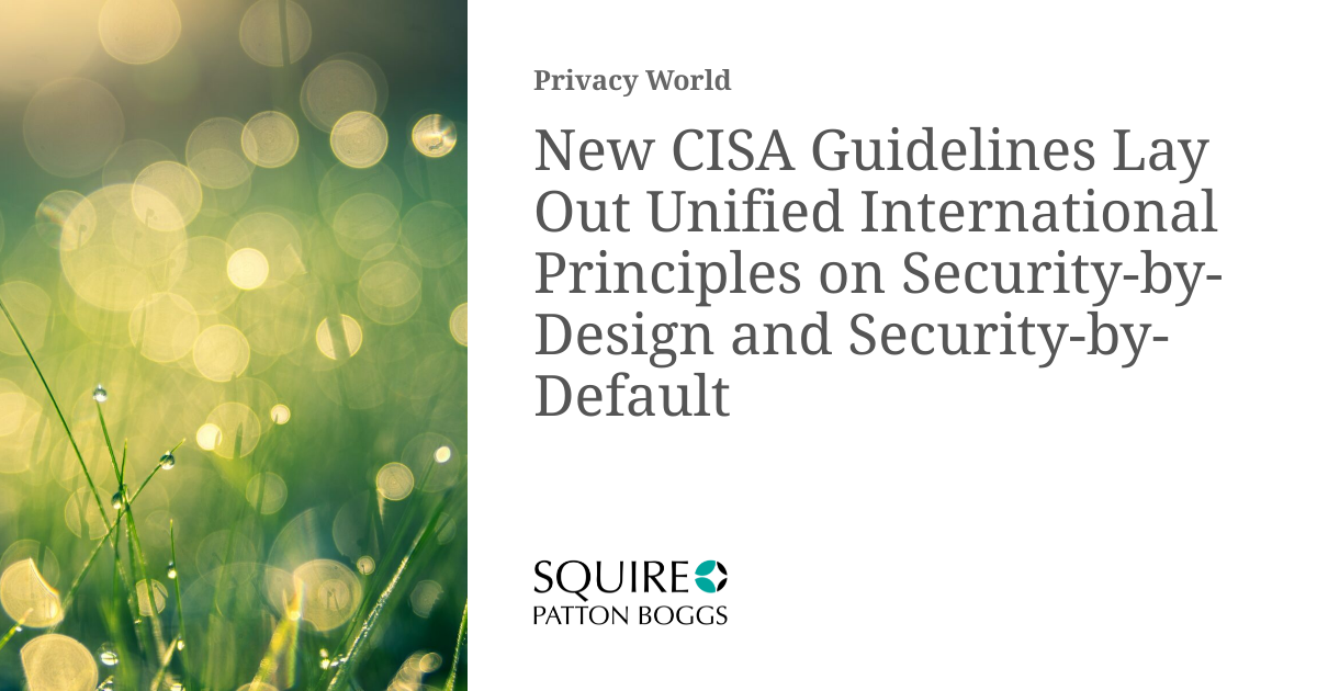 New CISA Guidelines Lay Out Unified International Principles on ...