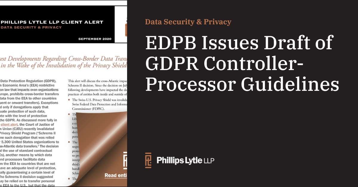EDPB Issues Draft of GDPR Controller-Processor Guidelines | Data ...