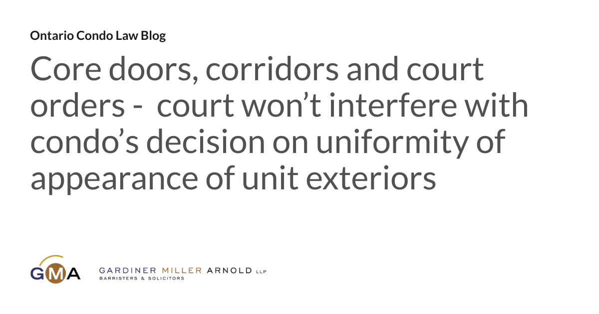 Core doors, corridors and court orders - court won’t interfere with ...