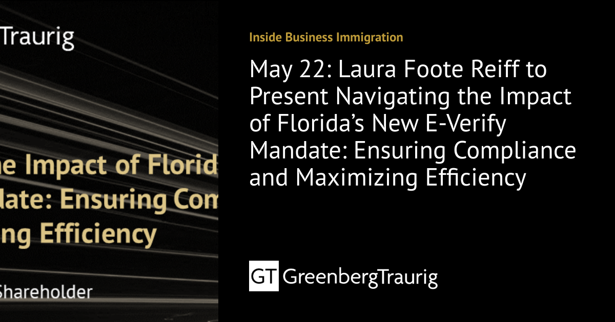May 22: Laura Foote Reiff to Present Navigating the Impact of Florida’s ...
