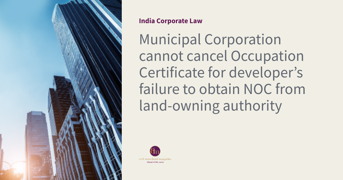 Municipal Corporation cannot cancel Occupation Certificate for ...