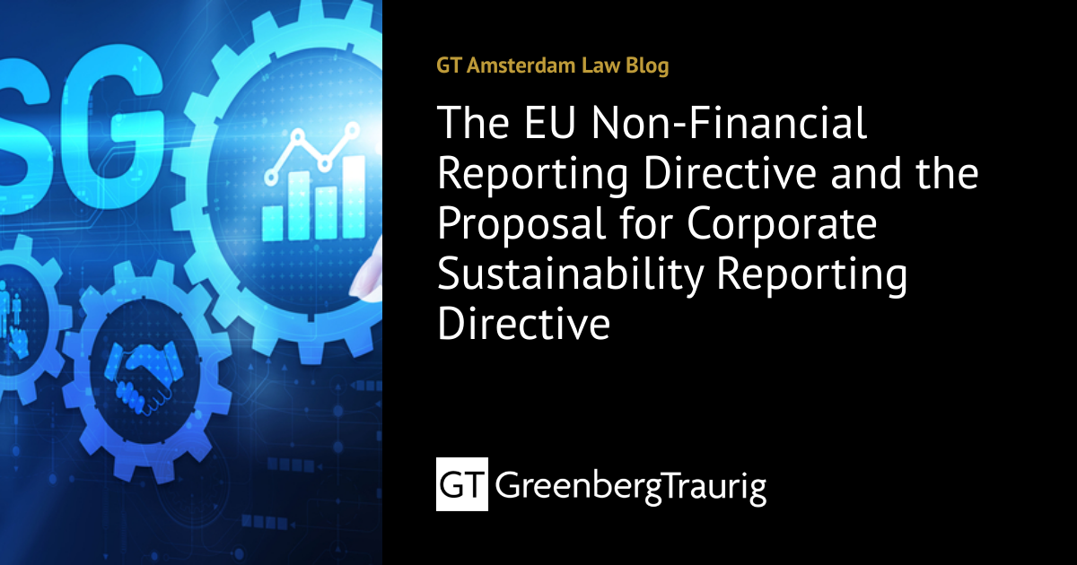 The EU Non-Financial Reporting Directive and the Proposal for Corporate ...