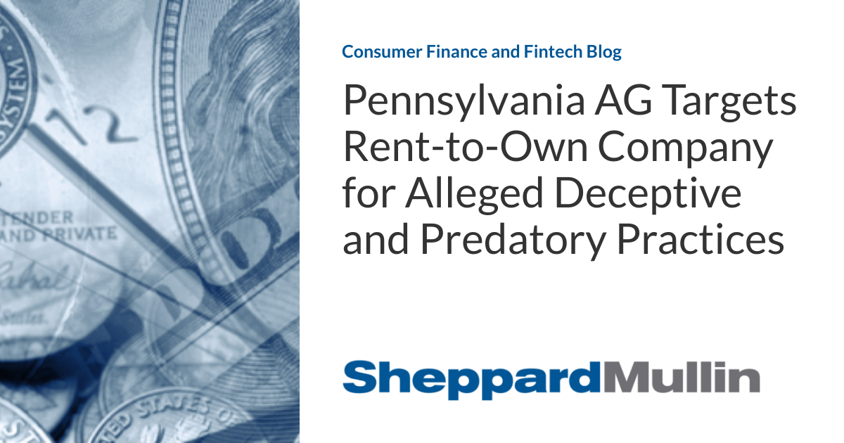 Pennsylvania AG Targets Rent-to-Own Company for Alleged Deceptive and ...