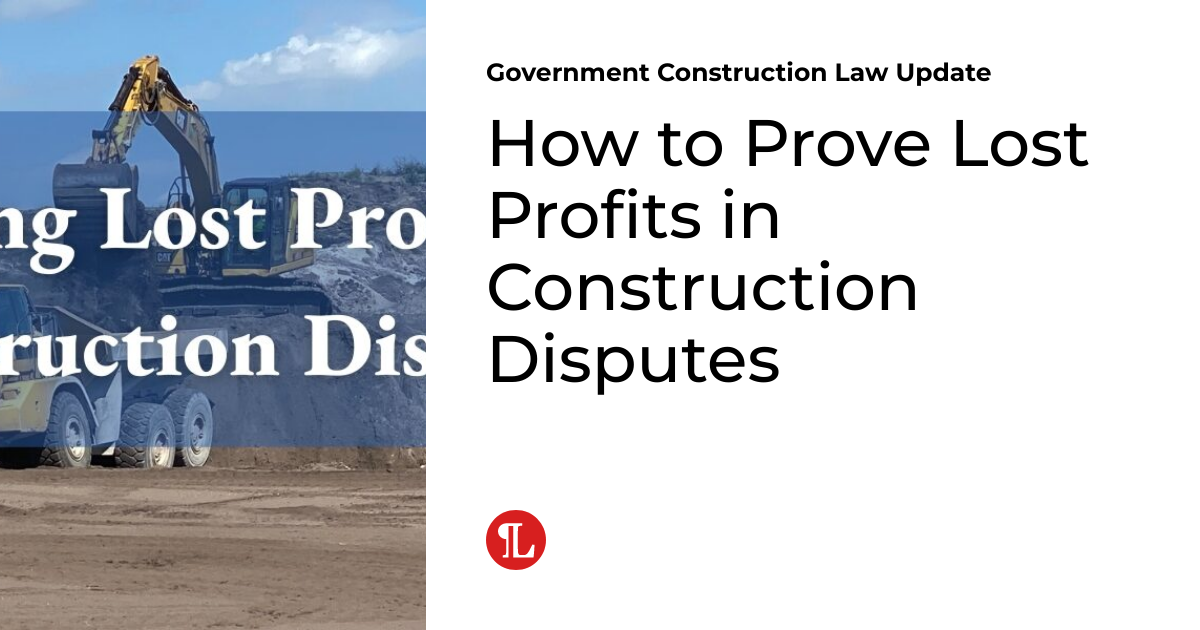 How to Prove Lost Profits in Construction Disputes | Government ...