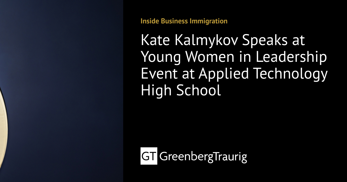Kate Kalmykov Speaks at Young Women in Leadership Event at Applied ...