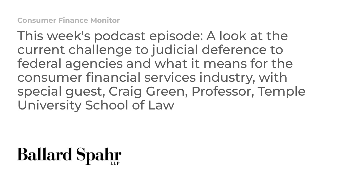 This week's podcast episode: A look at the current challenge to ...