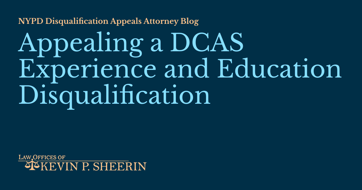 Appealing a DCAS Experience and Education Disqualification