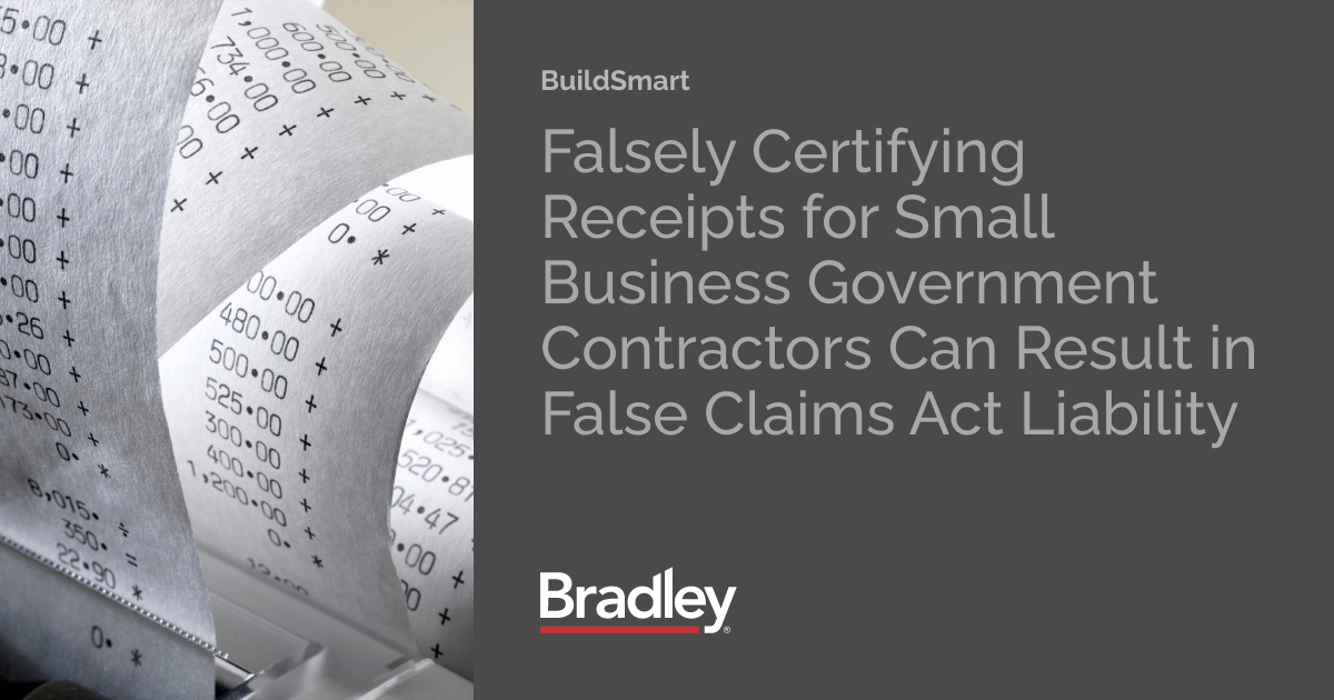 Falsely Certifying Receipts for Small Business Government Contractors ...