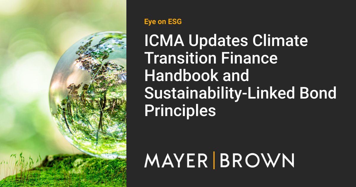 ICMA Updates Climate Transition Finance Handbook and Sustainability ...