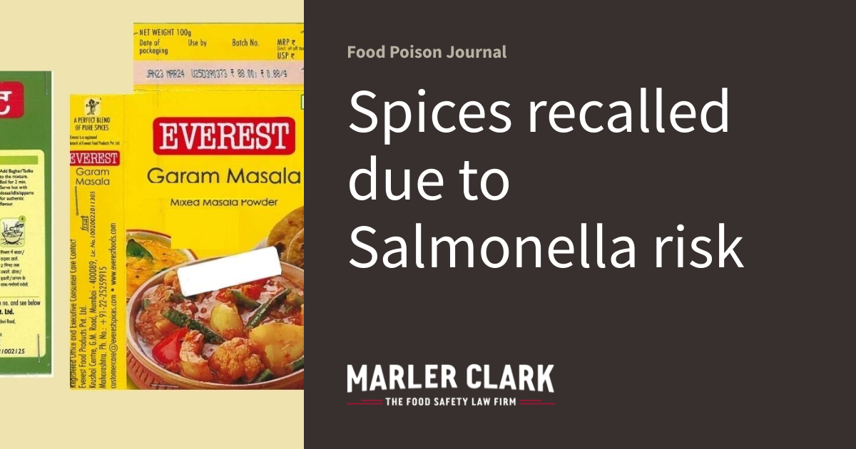Spices recalled due to Salmonella risk | Food Poison Journal