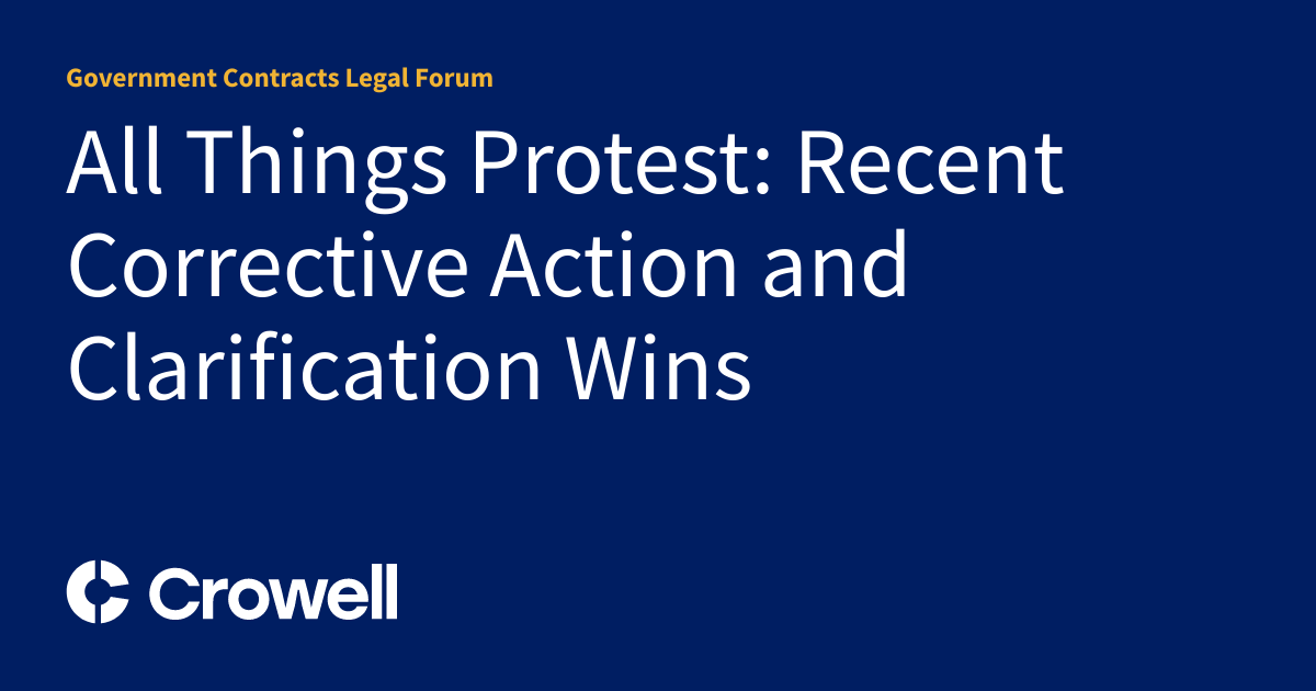 All Things Protest: Recent Corrective Action and Clarification Wins ...