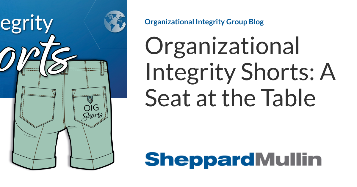 Organizational Integrity Shorts: A Seat at the Table | Organizational Integrity Group Blog