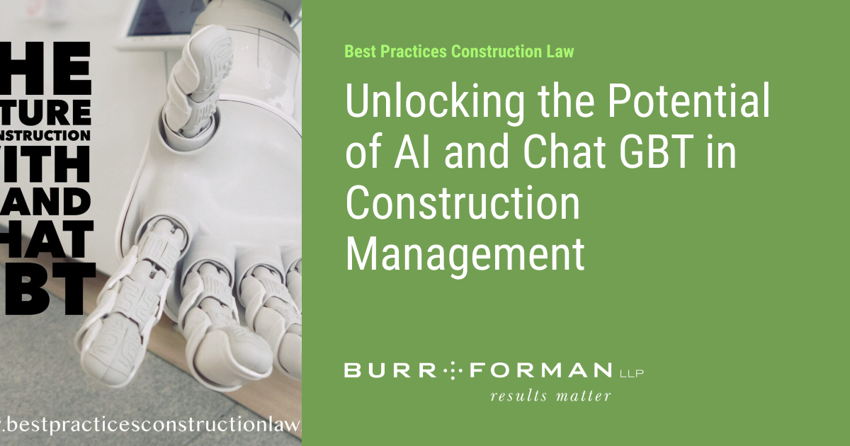 Unlocking the Potential of AI and Chat GBT in Construction Management ...