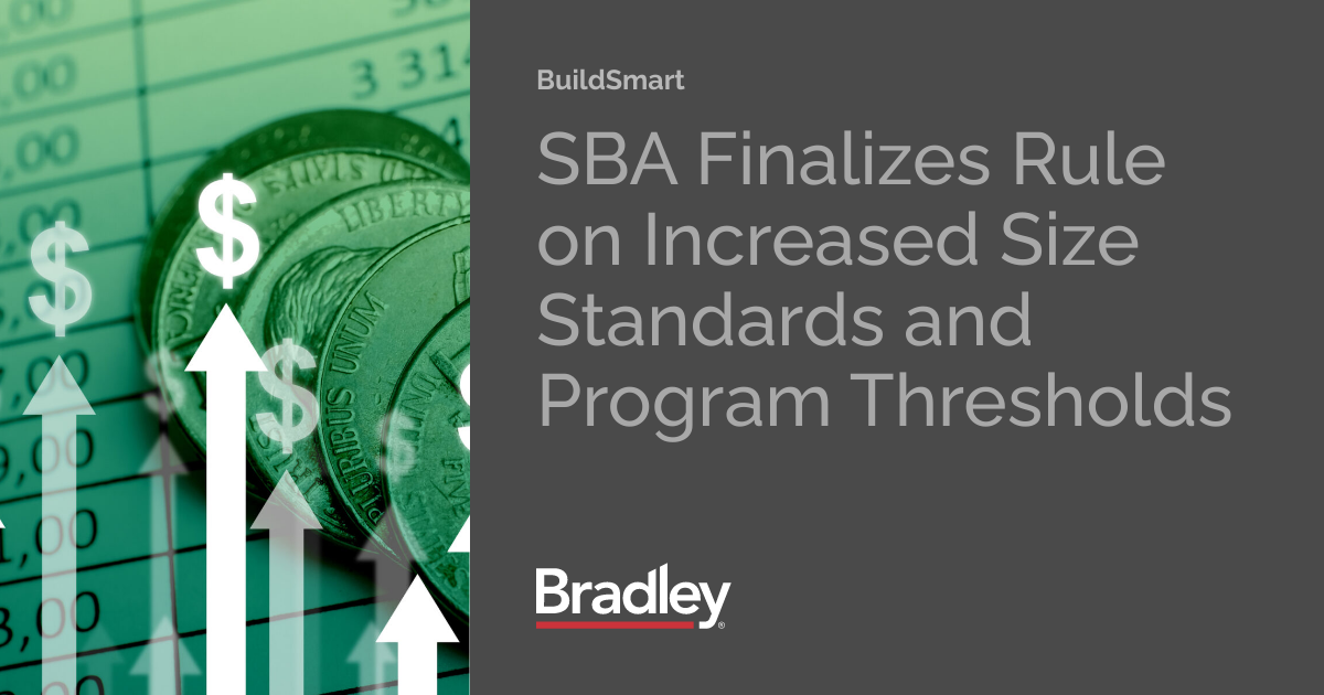SBA Finalizes Rule on Increased Size Standards and Program Thresholds ...