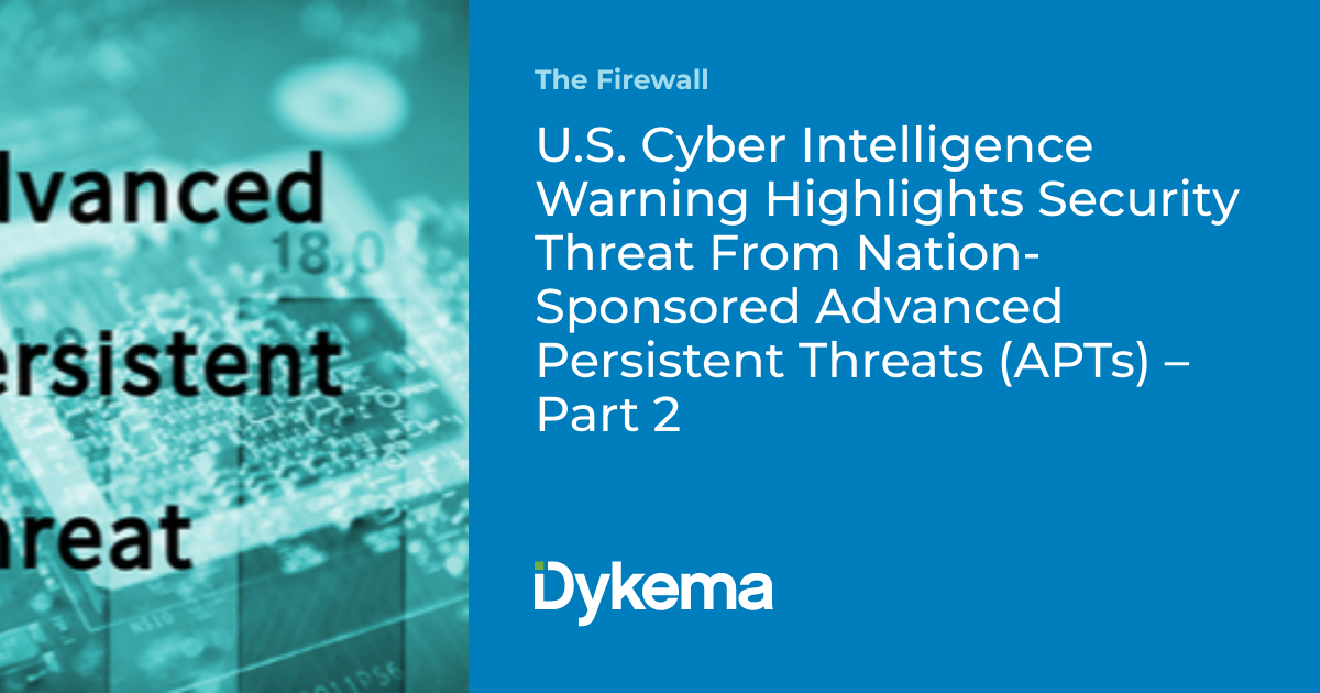 U.S. Cyber Intelligence Warning Highlights Security Threat From Nation ...