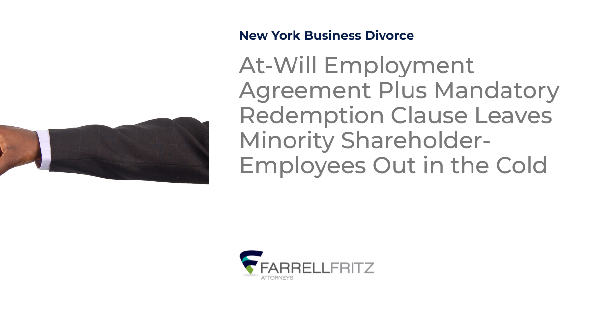 At-Will Employment Agreement Plus Mandatory Redemption Clause Leaves ...
