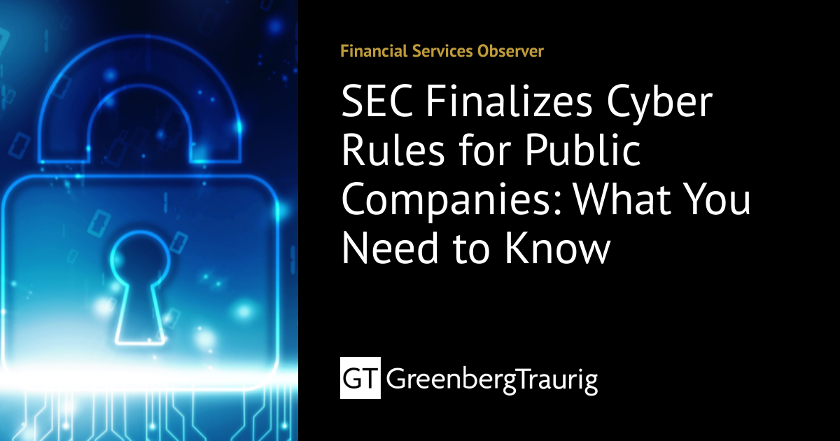 SEC Finalizes Cyber Rules for Public Companies: What You Need to Know ...