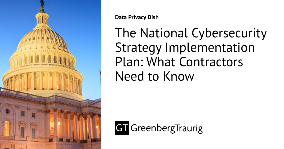 The National Cybersecurity Strategy Implementation Plan: What Contractors Need to Know | Data ...