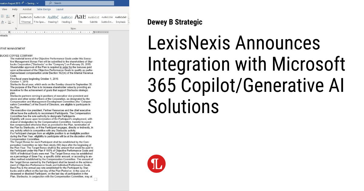 LexisNexis Announces Integration with Microsoft 365 Copilot/Generative ...