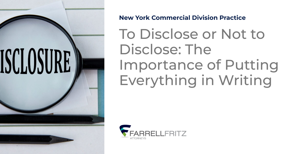 To Disclose or Not to Disclose: The Importance of Putting Everything in ...